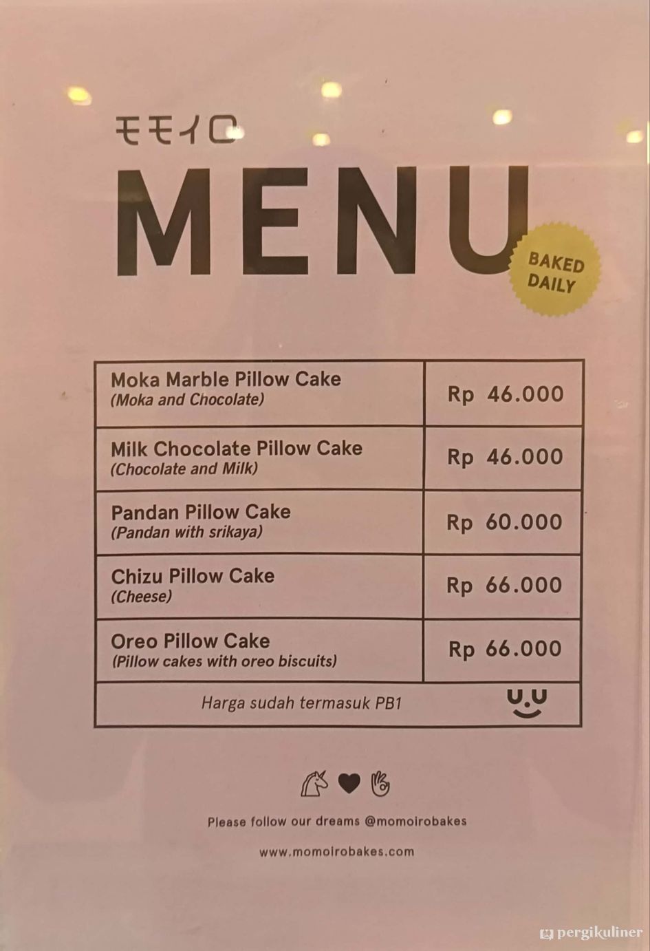 Selalu diperbarui! Menu Momoiro, Gatot Subroto, Bandung