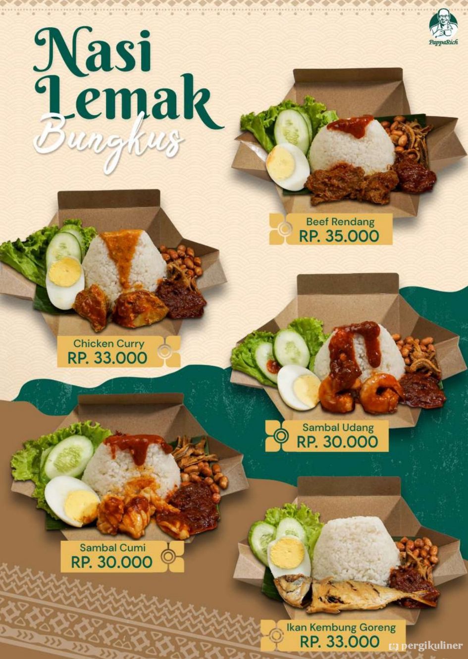 Papparich menu store